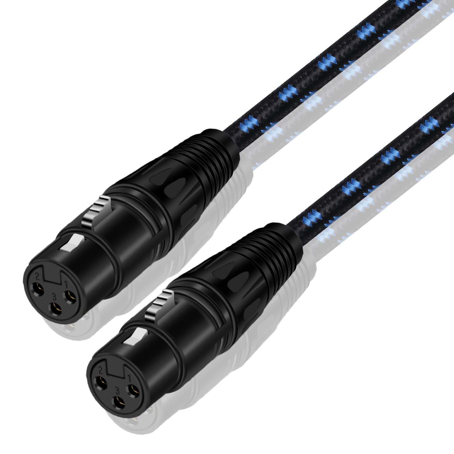 DREMAKE XLR Mic Adapter Cable 1M, Balanced XLR 3Pin Female to Female Microphone Extender Patch Cable for Live Sound & Stage, Studio Harmonizer, Mixing Board, Speaker System XLR to XLR Extension Cord