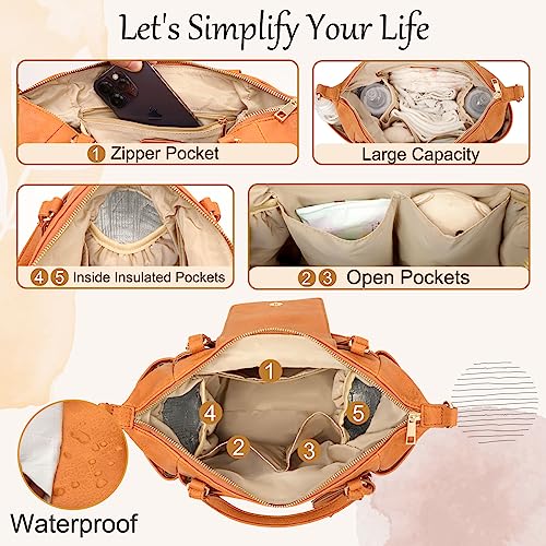 Omanmoli Diaper Bag Backpack Leather Diaper Bag Backpack Baby Bag Small Diaper Bag Mini Diaper Bag Tote