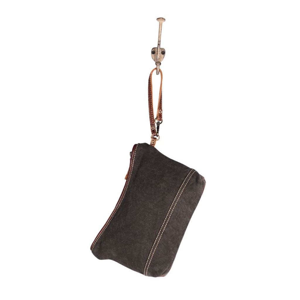 Myra Bags Summer Mist Canvas, leather & Rug Pouch Wristlet S-1942