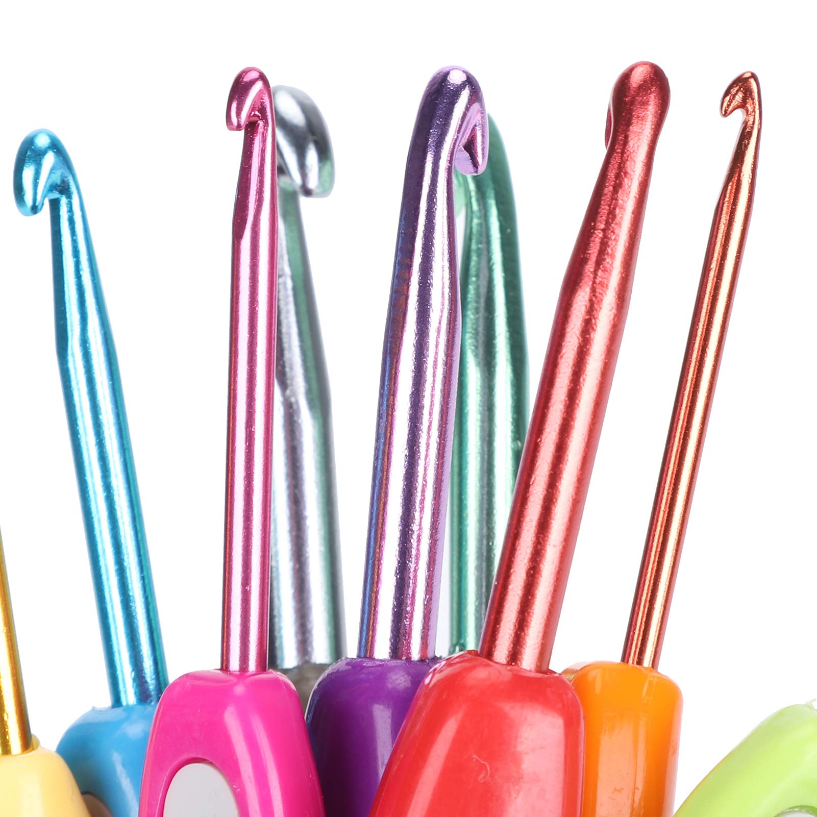 BTER Crochet Hooks, Knitting Needles Kit 9Pcs Crochet Hook Set Crochet Needles Crochet Kit, for Yarn Sewing Knitting Craft