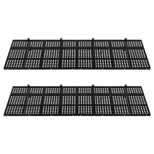 DDYOOK 2Pcs Garage Wall Shelves, 24" x 72'' Garage Storage Rack Floating Wall Shelves Garage Shelves Heavy Duty Sturdy Wall Shelves Wall Mounted Shelves with 4 Hooks for Shop, Shed, Garage Storage
