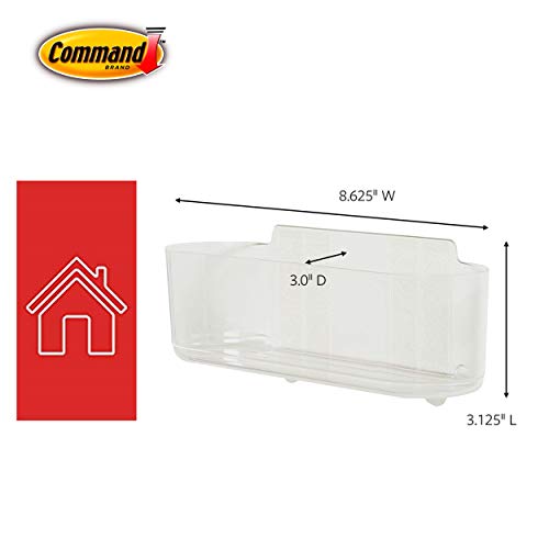 Command HOM-15 Large, Organize Damage-Free, 1, 4 Strips Caddy, Clear, 2 Count