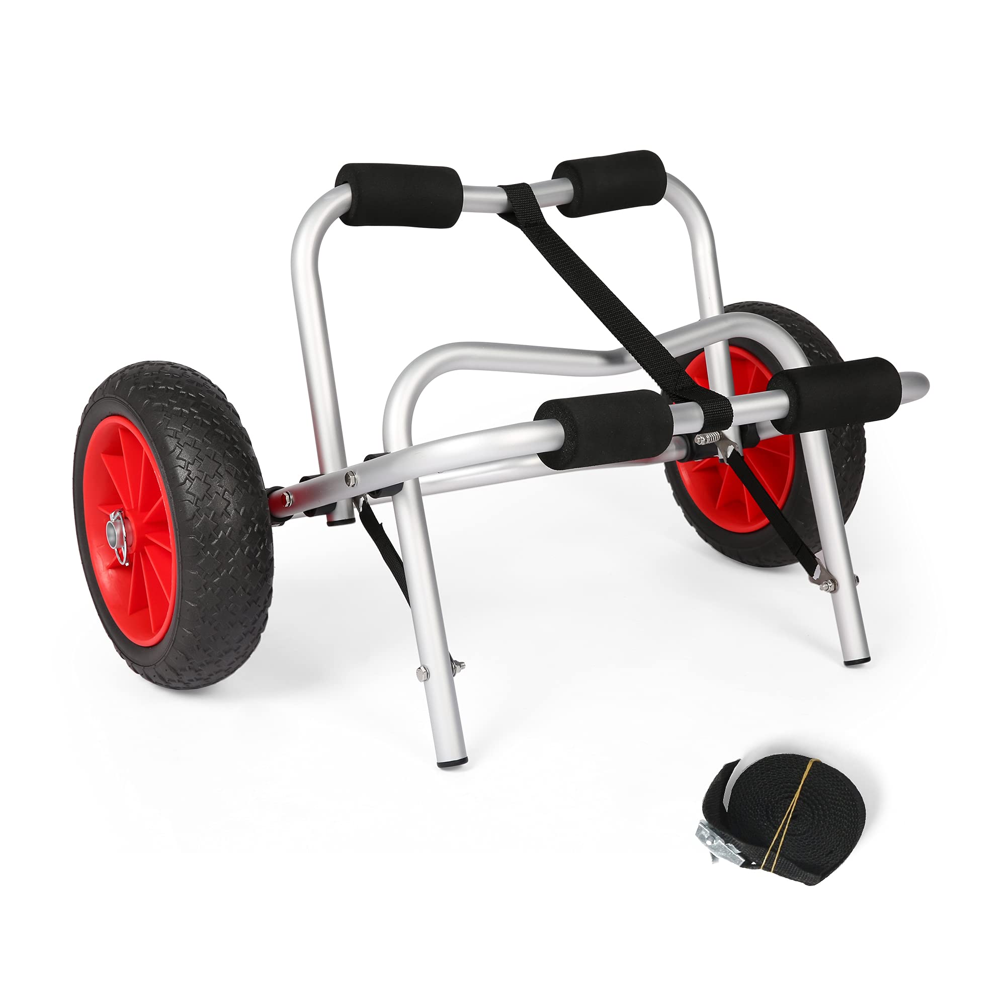 DC DICLASSE Kayak Carts Dolly, Universal Canoes Carrier Trolley with Solid Tires,Trailer Tote Trolley Transport SUP Cart with Ratchet Straps for Jon Boat Paddle Board Float Mats Outdoor Travel