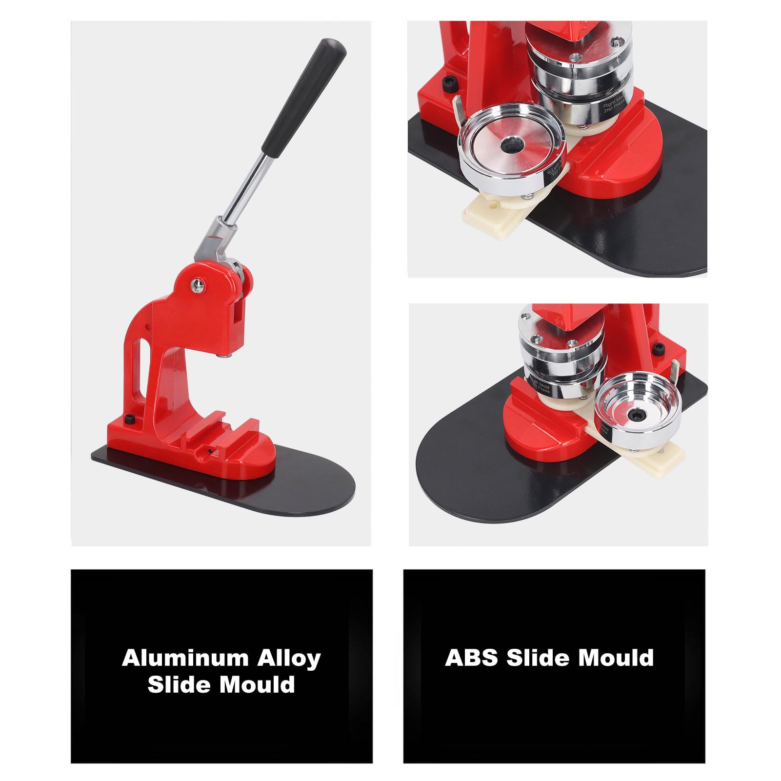 Button Maker Machine, Button Press Machine with Ergonomic Handle, Wide Application, Portable for Halloween Party (58mm)