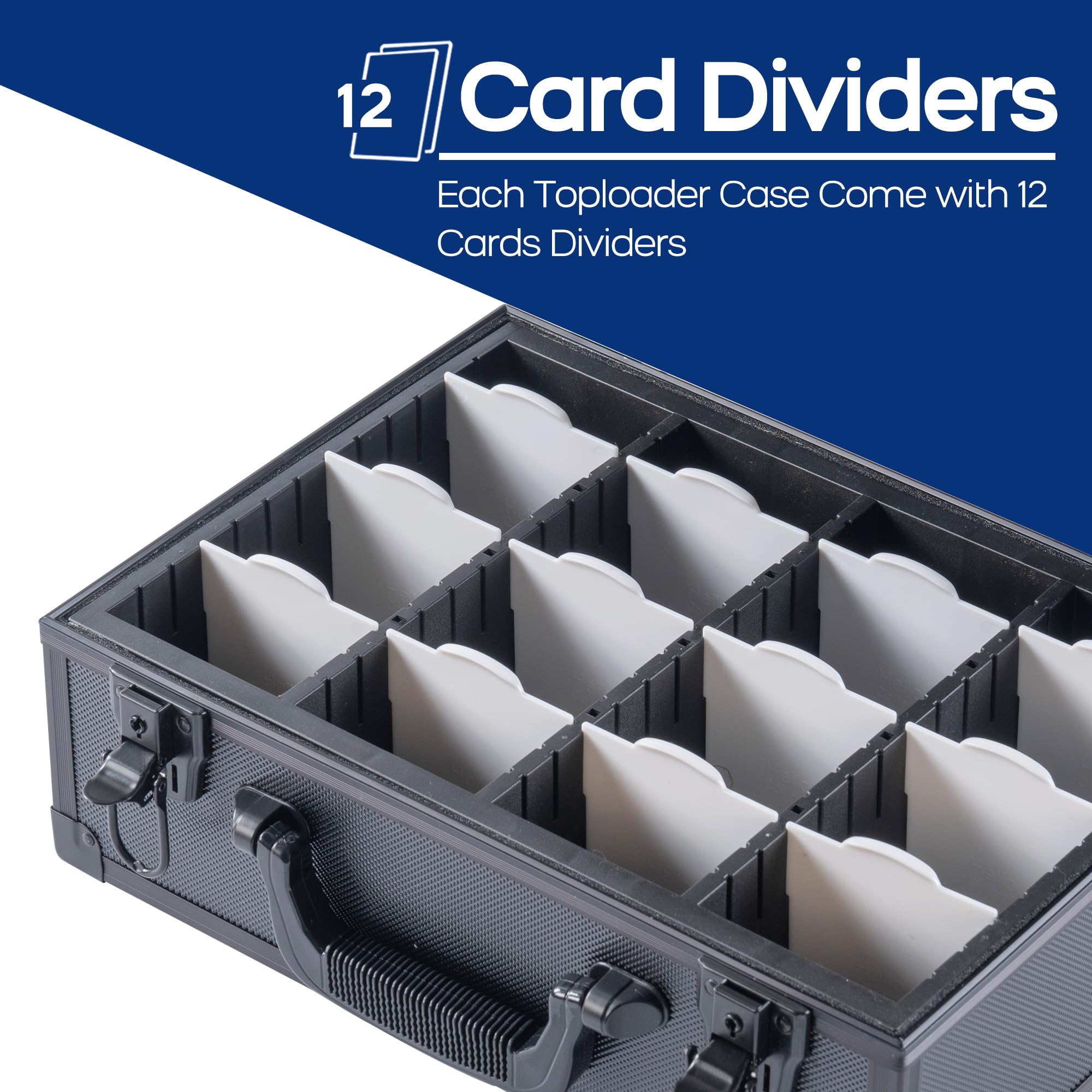 D DACCKIT Toploader Storage Box - Hard Case for 3" x 4" Rigid Card Holders for Trading Cards & Sports Cards (Holds 400+ Toploaders)