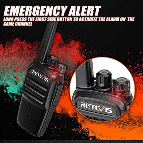Retevis RT40B Walkie Talkies Long Range for Adults,Rechargeable 2 Way Radios with Built-in High Power Speaker, Lightweight with Emergency Alarm, Portable Two Way Radios (6Pack)