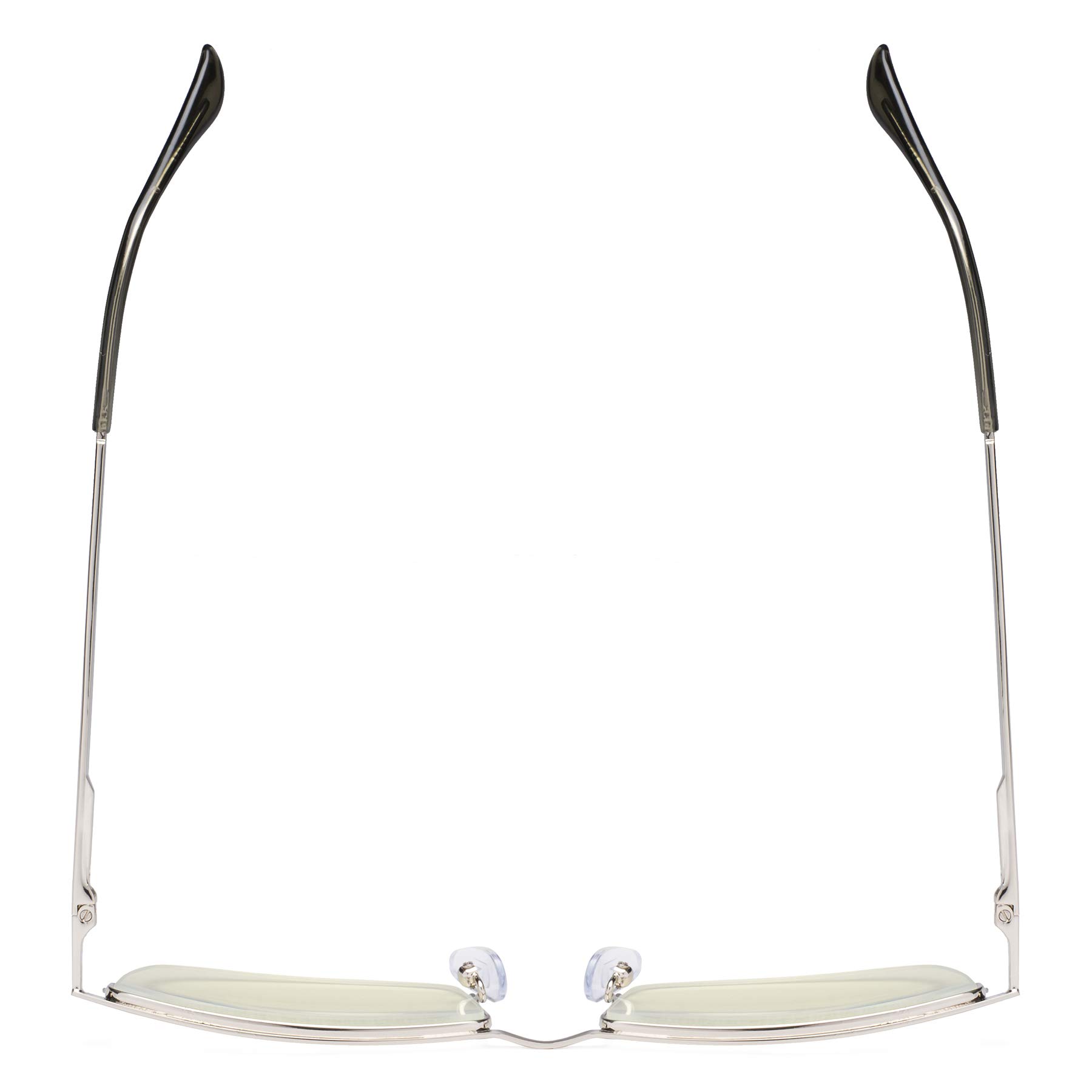 CessBlu UV Protection,Anti Blue Rays,Half-rim Computer Reading Glasses (Silver) +2.5