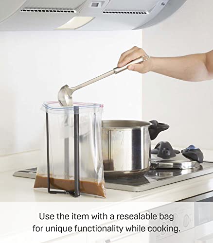 YAMAZAKI home 6785 Kitchen Multi Eco Stand-Multifunctional Plastic Bag Holder, One Size, Black