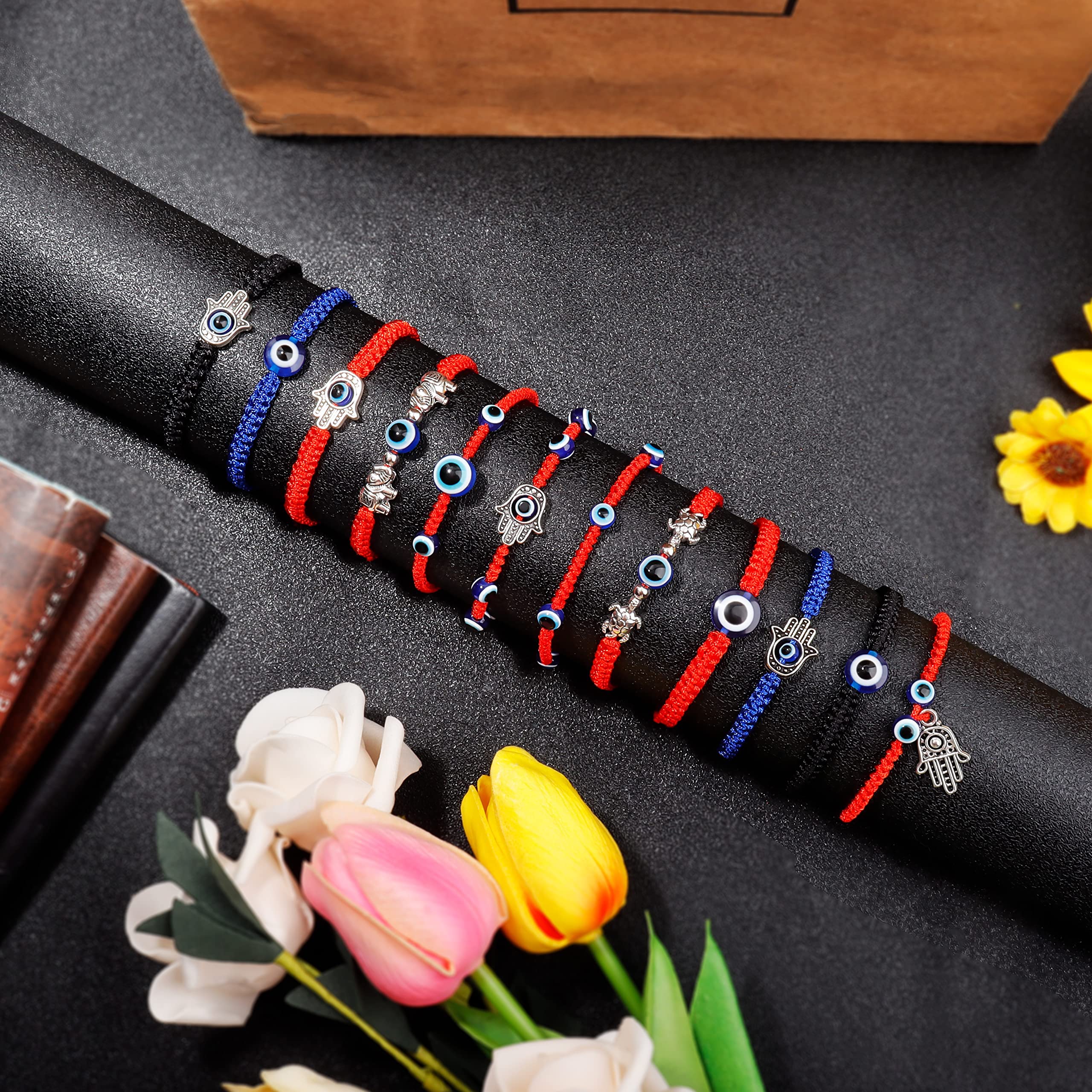 Dcfywl731 Evil Eye Bracelets for Women 7 Knot Lucky Bracelets Beaded Bracelets Mexican Bracelets Adjustable Protection Bracelets for Men