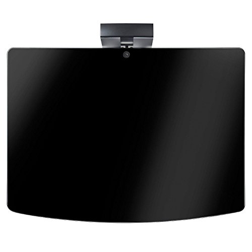 WALI Floating Wall Mounted Shelf with Transparent Strengthened Tempered Glass for DVD Players, Cable Boxes, Games Consoles, TV Accessories (CS201), 1 Shelf, Black