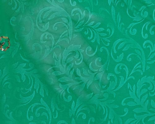 Peegli Indian Vintage Green Cloth Georgette DIY Fabric Traditional Dress Sequins Textile