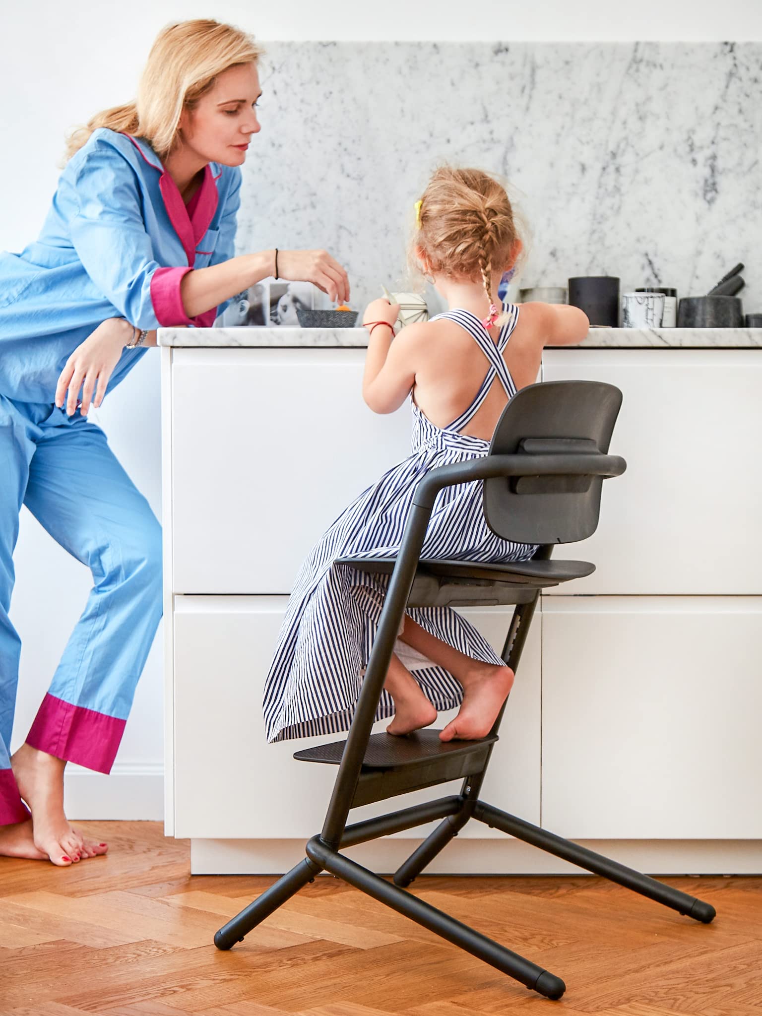 CYBEX LEMO High Chair System, Grows with Child up to 209 lbs, One-Hand Height and Depth Adjustment, Anti-Tip Wheels Safety Feature