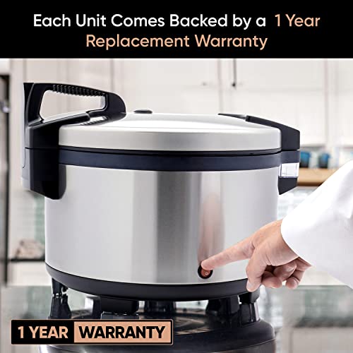 Commercial Electric Rice Warmer - Large Capacity Stainless Steel 60 Cup Rice & Soup Warmer Pot (Not a Rice Cooker) - Non Stick & Forms a Tight Seal to Keep Rice Fluffy for 12 Hours