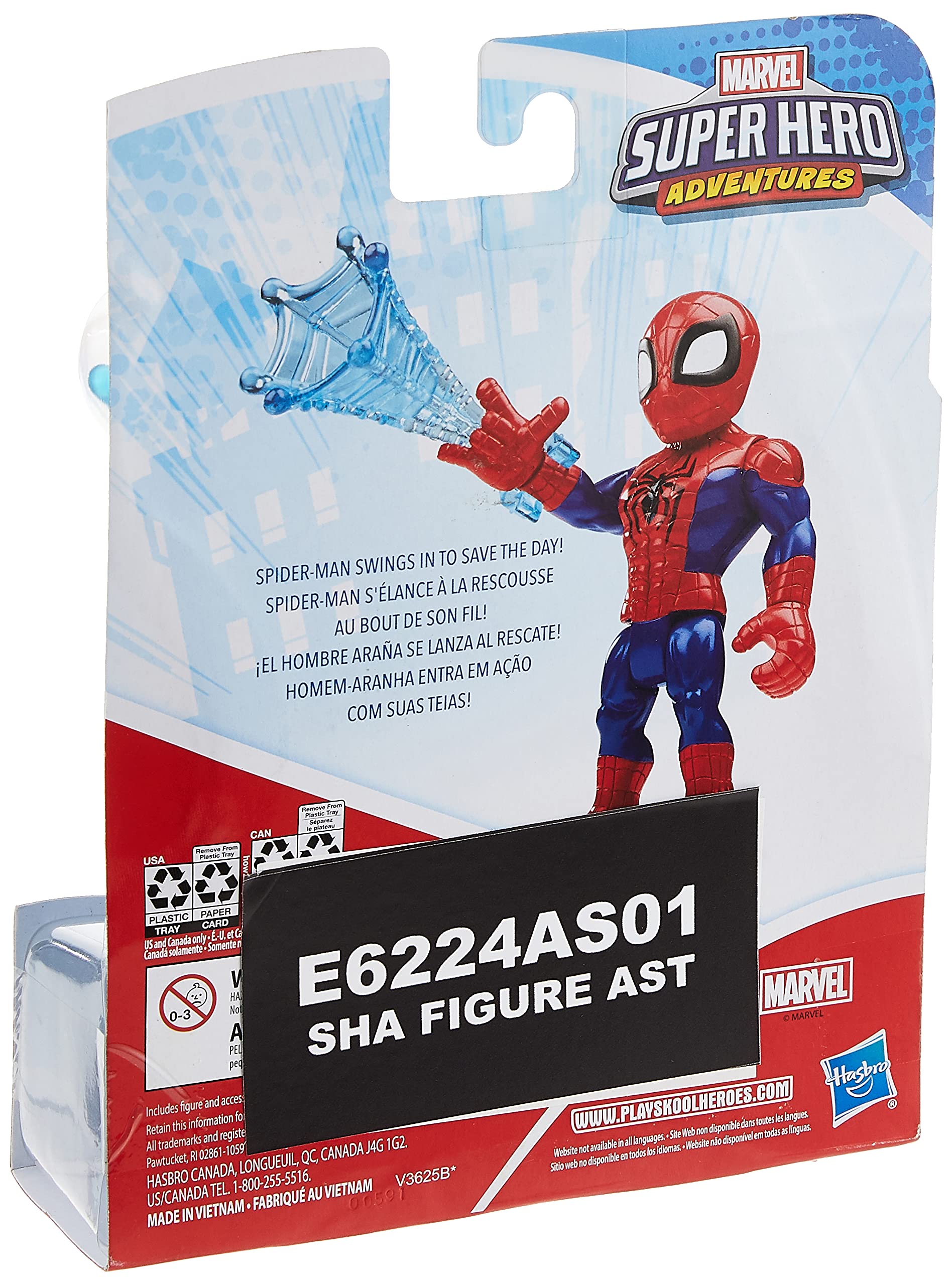 Playskool Heroes Marvel Super Hero Adventures Collectible 5-Inch Spider-Man Action Figure with Web Accessory, Toys for Kids Ages 3 and Up