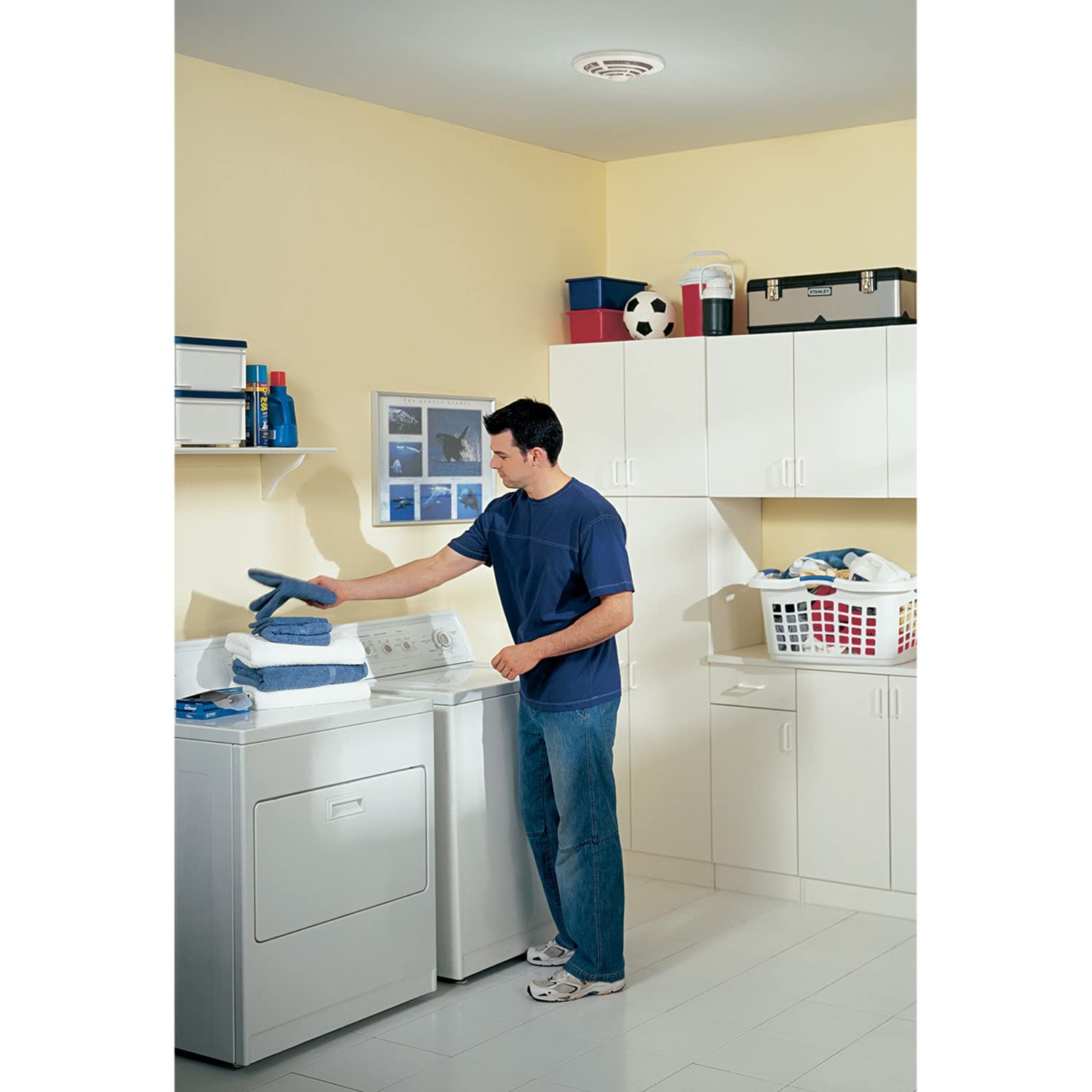 Broan-Nutone 8310 Side Discharge Ventilation Fan, Ceiling or Wall Exhaust Fan for Kitchen and Home, 5.0 Sones, 160 CFM , White , 3-1/4" x 10"