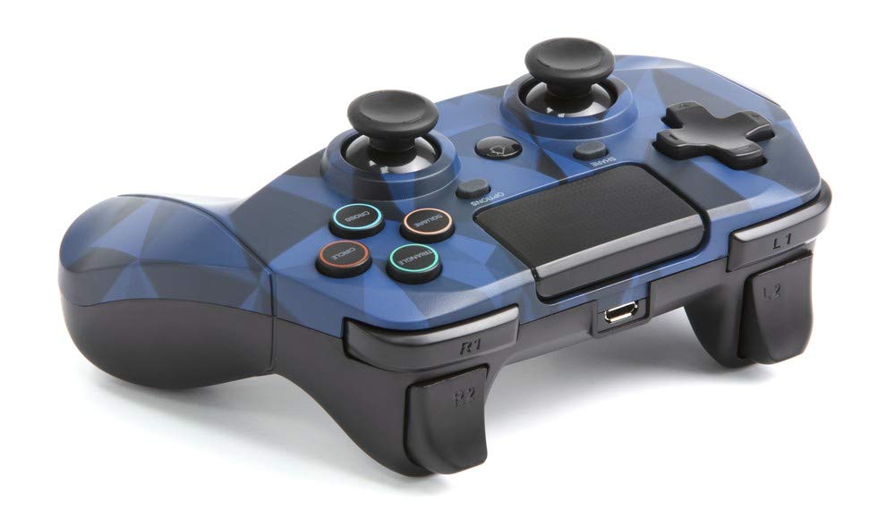 Snakebyte Wireless Gamepad Controller for PlayStation PS4 – Lag-Free – 3.5 Audio Jack – Motion Sensors – Dual Vibration – 6 Axis – Ergonomic Design – Programmable Functions - Blue Camo