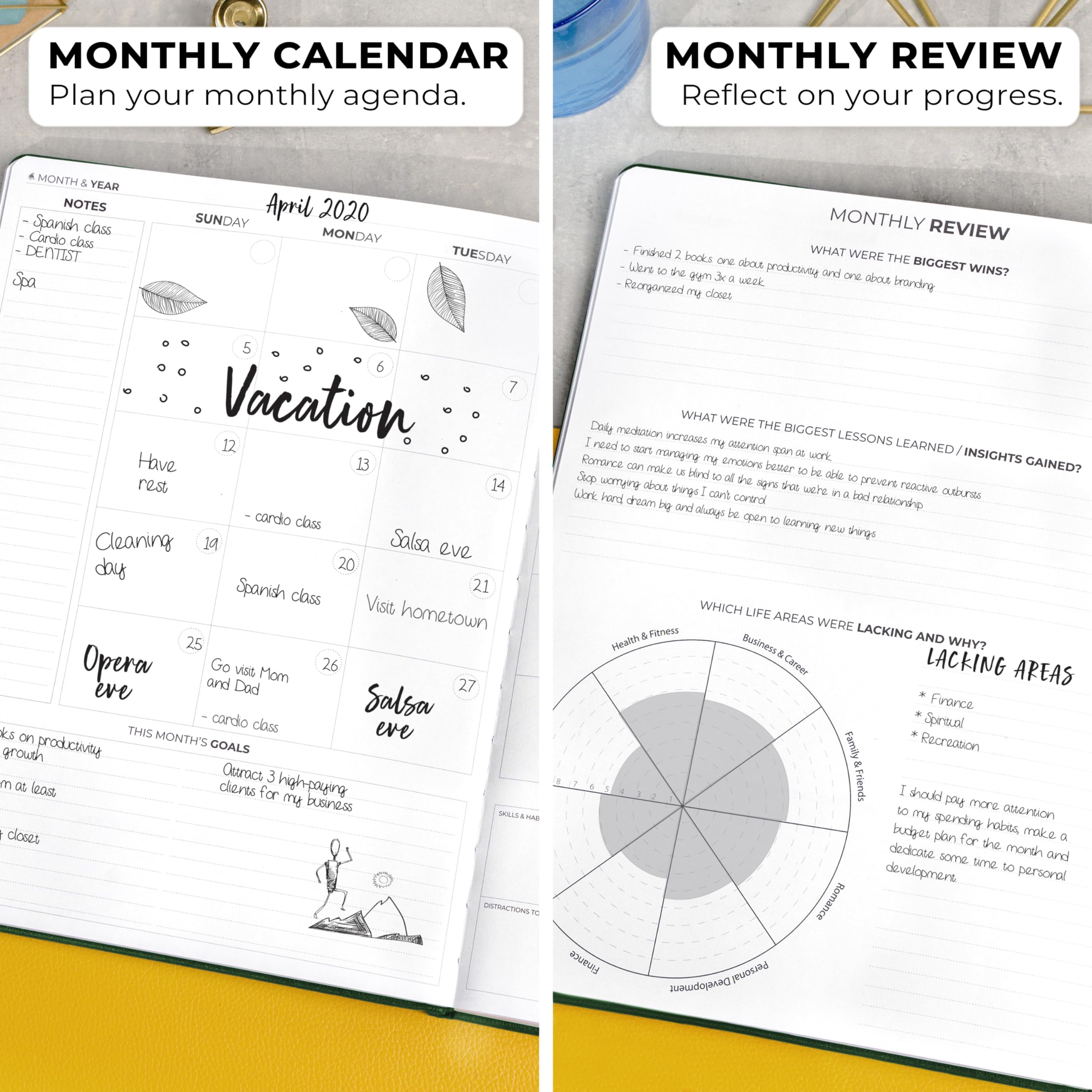 Clever Fox Planner Pro Premium Edition– Luxurious Weekly & Monthly Planner + Budget Planner Organizer for Productivity & Reaching Goals, Undated, A4 Hardcover + Keepsake Box, Lasts 1 Year, ForestGreen