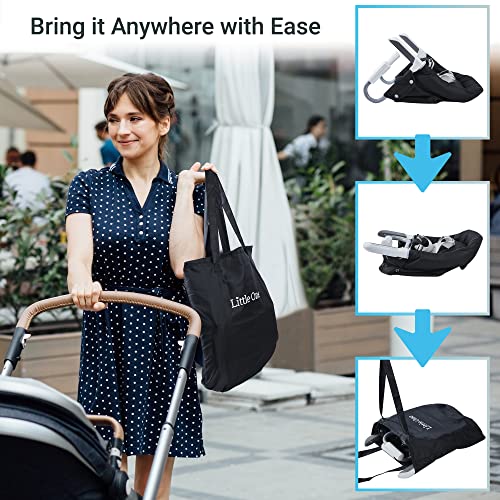 Little One Portable High Chair for Travel for Babies and Toddlers with 5-Point Harness and Tray β Baby Seat for Dining Table, Counter Height, Restaurant, Camping β Foldable and Compact (Black)