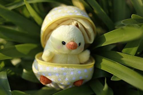 Plushland Plush Stuffed Animal 6 Inches Zip Up Egg Hideaway Cute Yellow Pastel and Polka Dot Easter Colors Spring Inspired Gift for Girls and Boys Birthday Mother's Day (Easter Chick)
