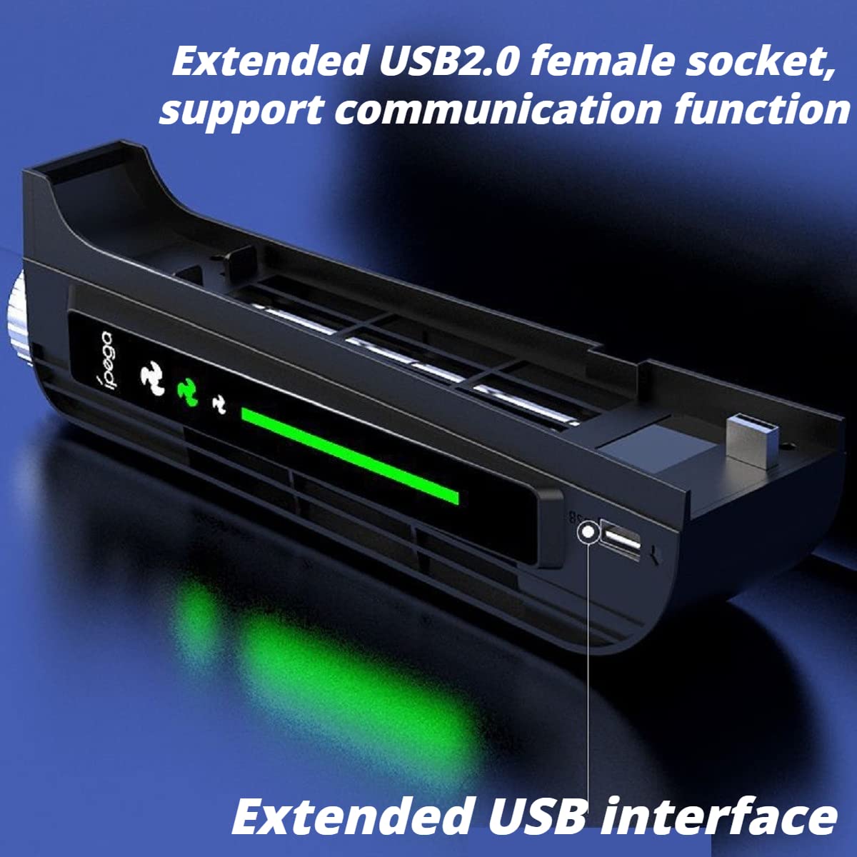 Cooling Fan for PS5 with LED Indicator & Extra USB Port, Three-Speed Adjustment PS5 Cooler, Low Noise/Fast Heat Dissipation, Strong Wind Speed Centrifugal Fan for PS5 Disc & Digital Edition Consoles