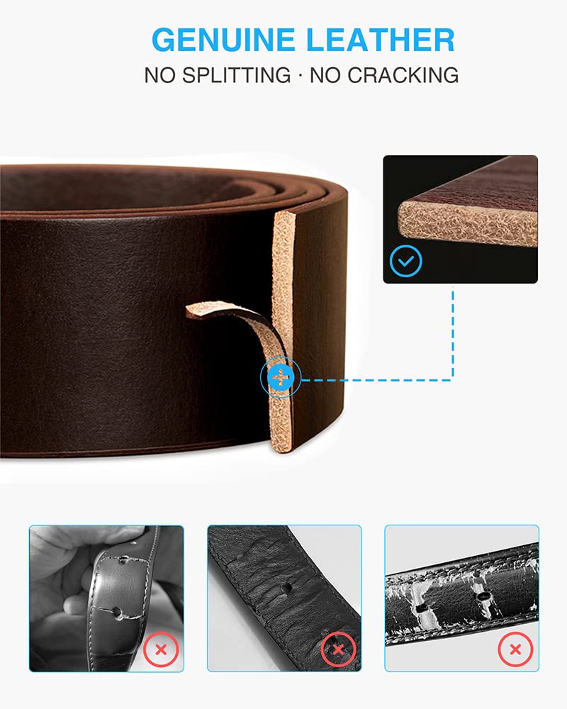 CHAOREN Black Belt Women for Jeans - Leather Belt Women 1.3" Width - Genuine Leather Crafted by Hand