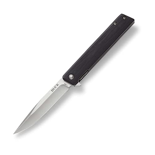 Buck Knives 256 Decatur Folding Ball Bearing Flipper Liner Lock Pocket Knife (Black)