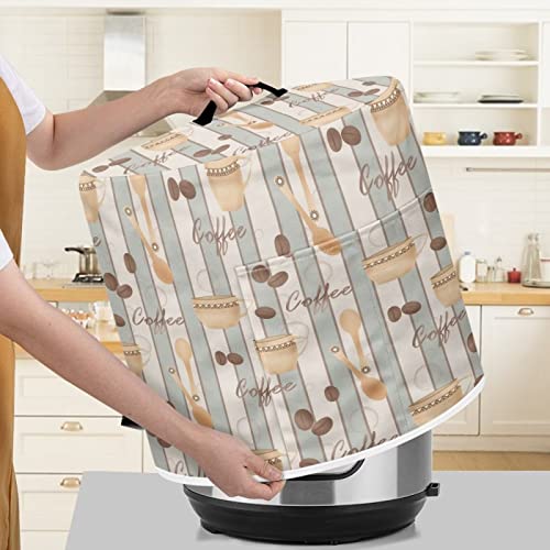 Tutolipy Stylish Print Pressure Cooker Cover Anti Static Dust Cover for 8 Quart and Electric Pressure Cooker,Kitchen Appliance Cover with Pocket