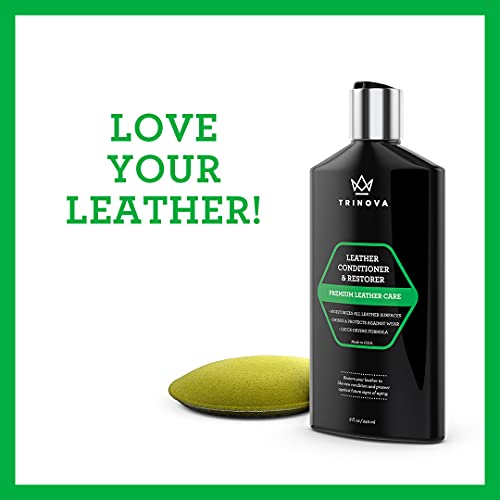 TriNova Leather Conditioner and Restorer with Water Repellent Formula, 8 fl oz