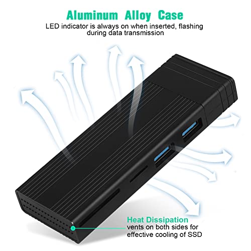 M.2 NVME SSD Enclosure Adapter, 10Gbps USB C Aluminum Case, Professional Portable State Drive External Enclosure for Computer Tablet (Black)