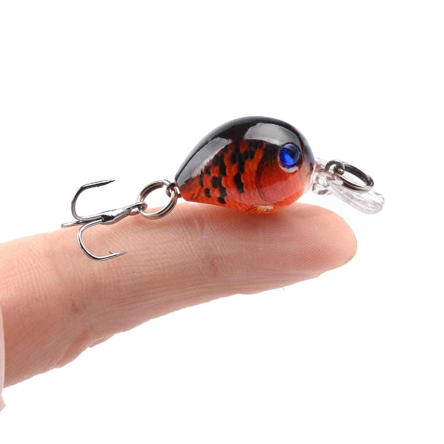 Crankbaits Fishing Lures Baits,Mini Fishing Lure Swimbaits Micro Crank Baits Topwater Lures for Freshwater Saltwater Bluegill Pumpkinseeds Trout Perch with Tackle Boxes (M02)
