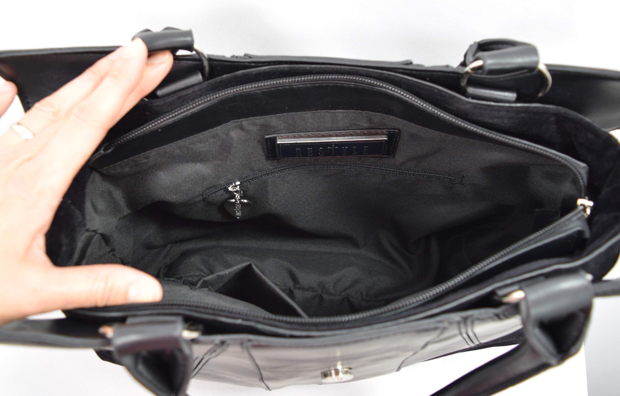 Restyle Night Creature Bat wings & Pentagram Black Velvet Gothic Handbag
