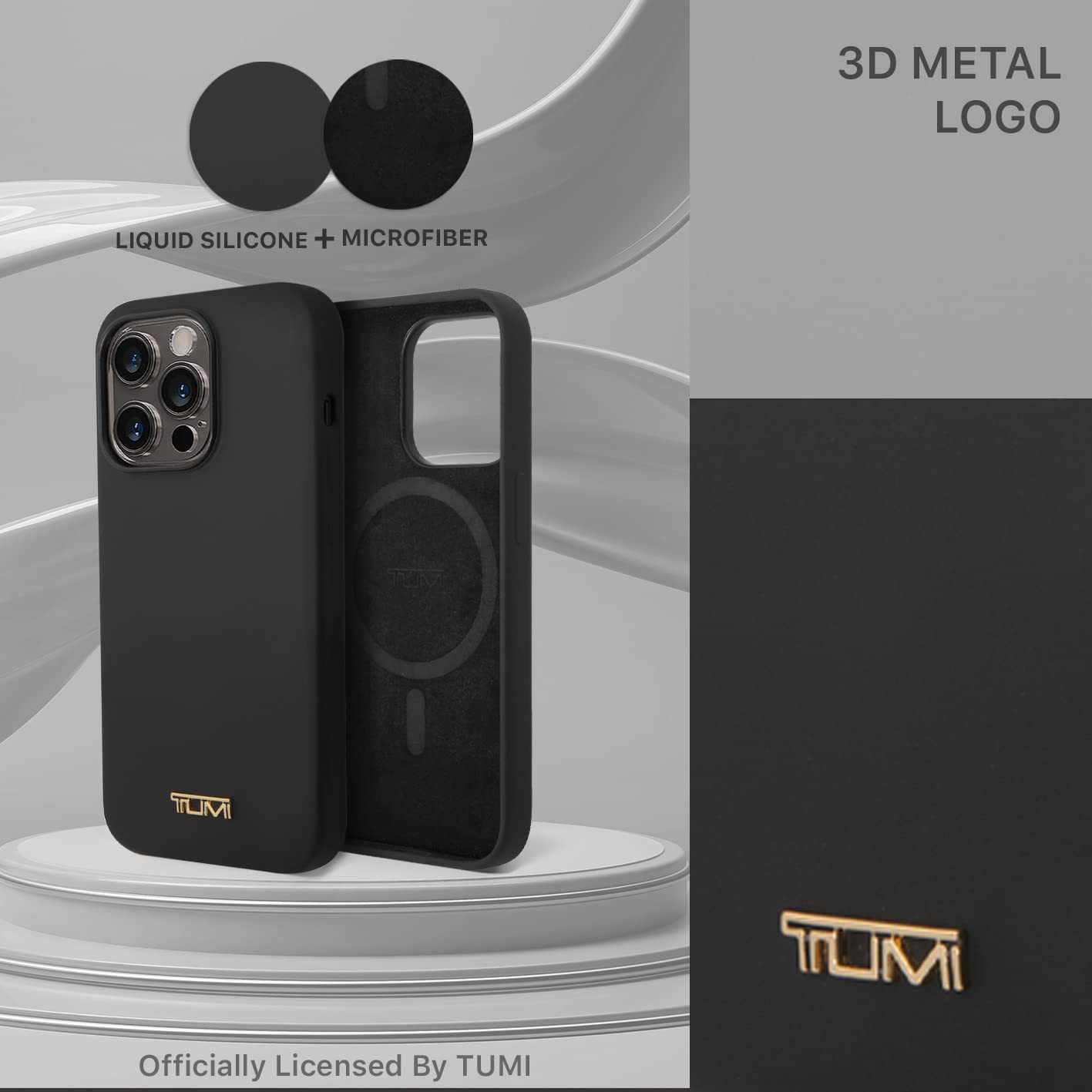 CG MOBILE TUMI Phone Case for iPhone 14 Pro Max in Black & Gold MagSafe Compatible Case, Real Protective & Transparent Anti-Scratch Cover with Easy Snap-on, Shock Absorption & Signature Logo