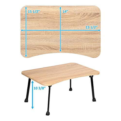 Lap Desk Foldable β Bed Tray for College Dorm and Home β with Handles and Foldable Legs - Perfect Laptop Desk β Perfect for Writing, Eating, Working, Studying - Wood Top Bed Table