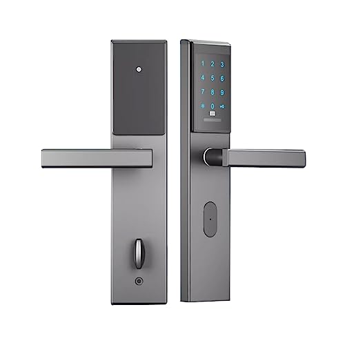 RFID Card Apartment Anti-Theft Swiping Ppassword Induction Electronic Lock+Card (Left Pull, Silver+APP)