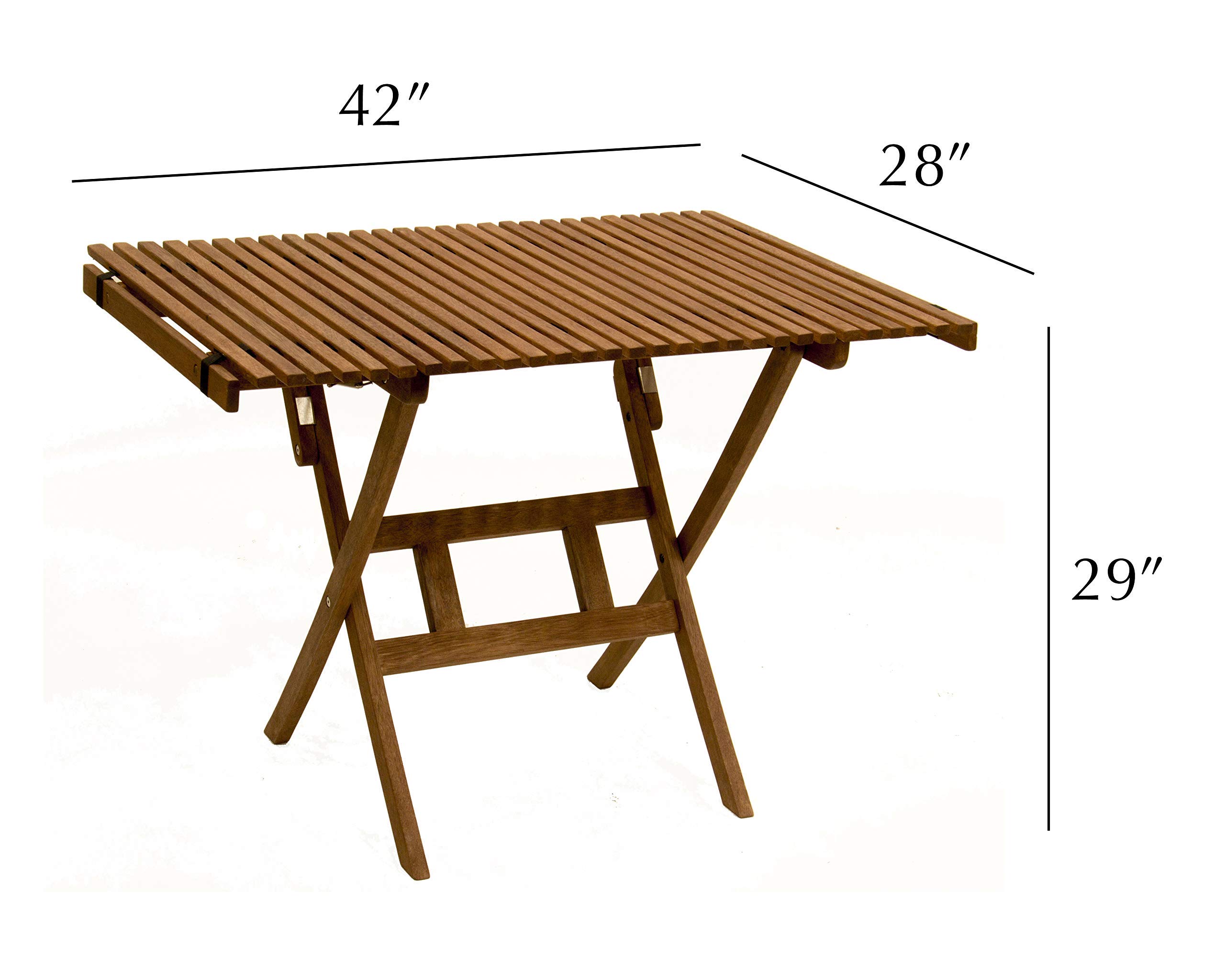 BYER OF MAINE - Pangean Roll Top Folding Wood Table, Hardwood Portable Table for Bistro, Deck, or Camping, Use Indoors or Outdoors