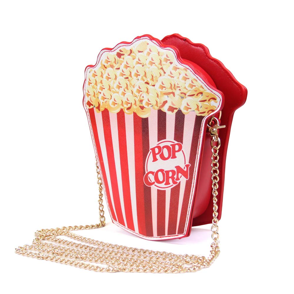LUI SUI Girls Cupcake Crossbody Handbag Popcorn Hamburger Purse Small Purse Women Cellphone Shoulder Bag (Popcorn)
