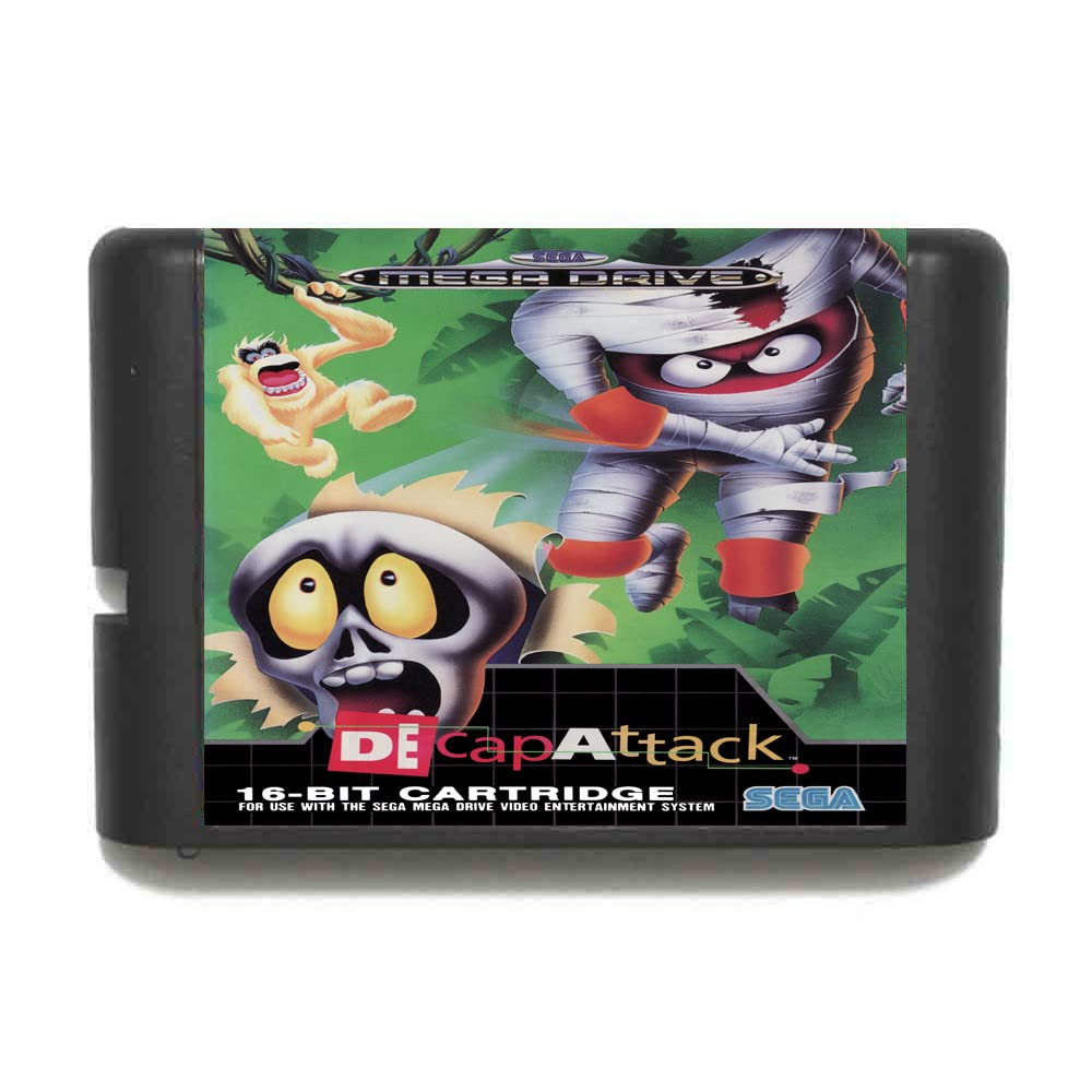 DeCap Attack 16 Bit MD Game Card For Sega Mega Drive For Genesis (Black)