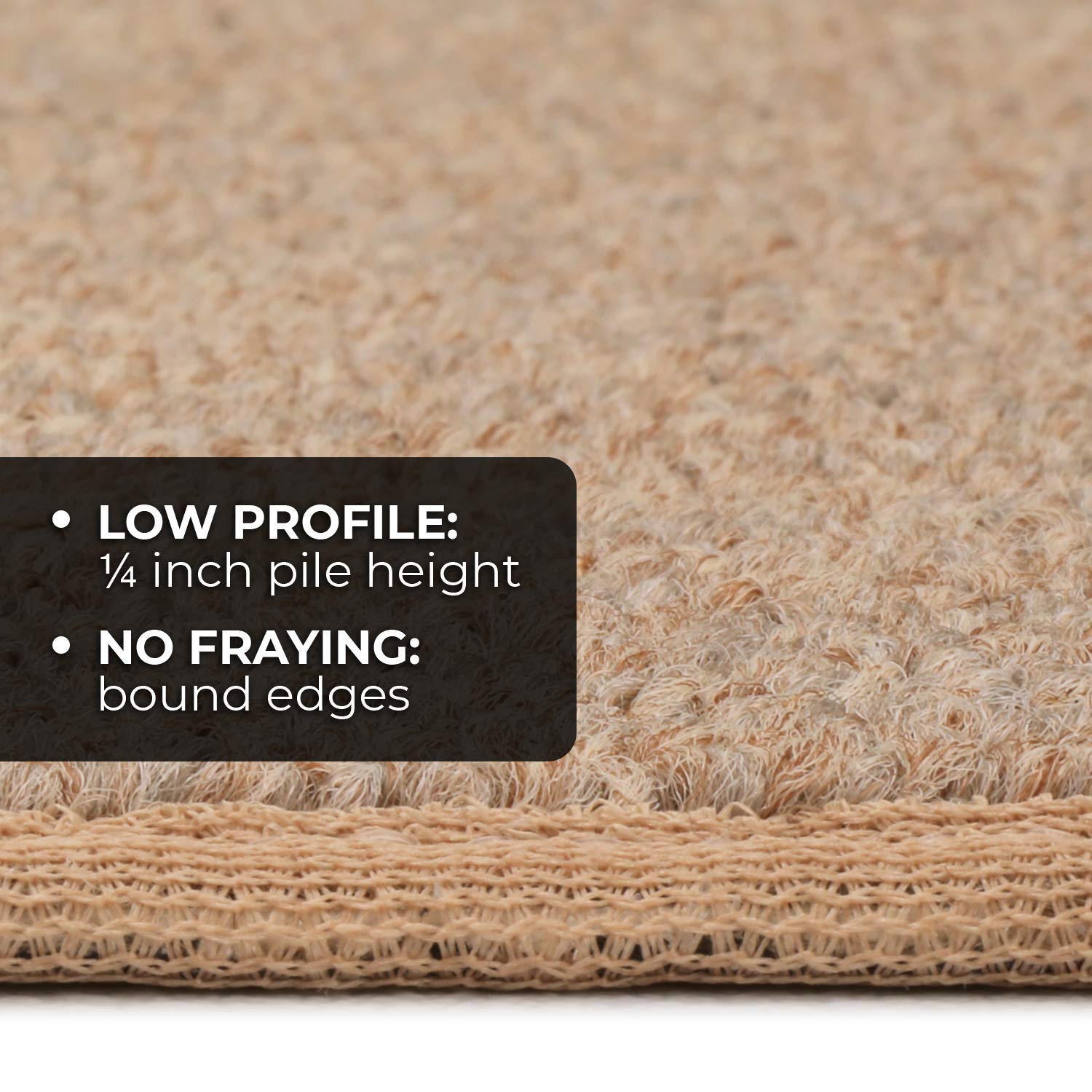 House, Home and More Skid-Resistant Carpet Indoor Area Rug Floor Mat - Pebble Beige - 3 Feet X 3 Feet