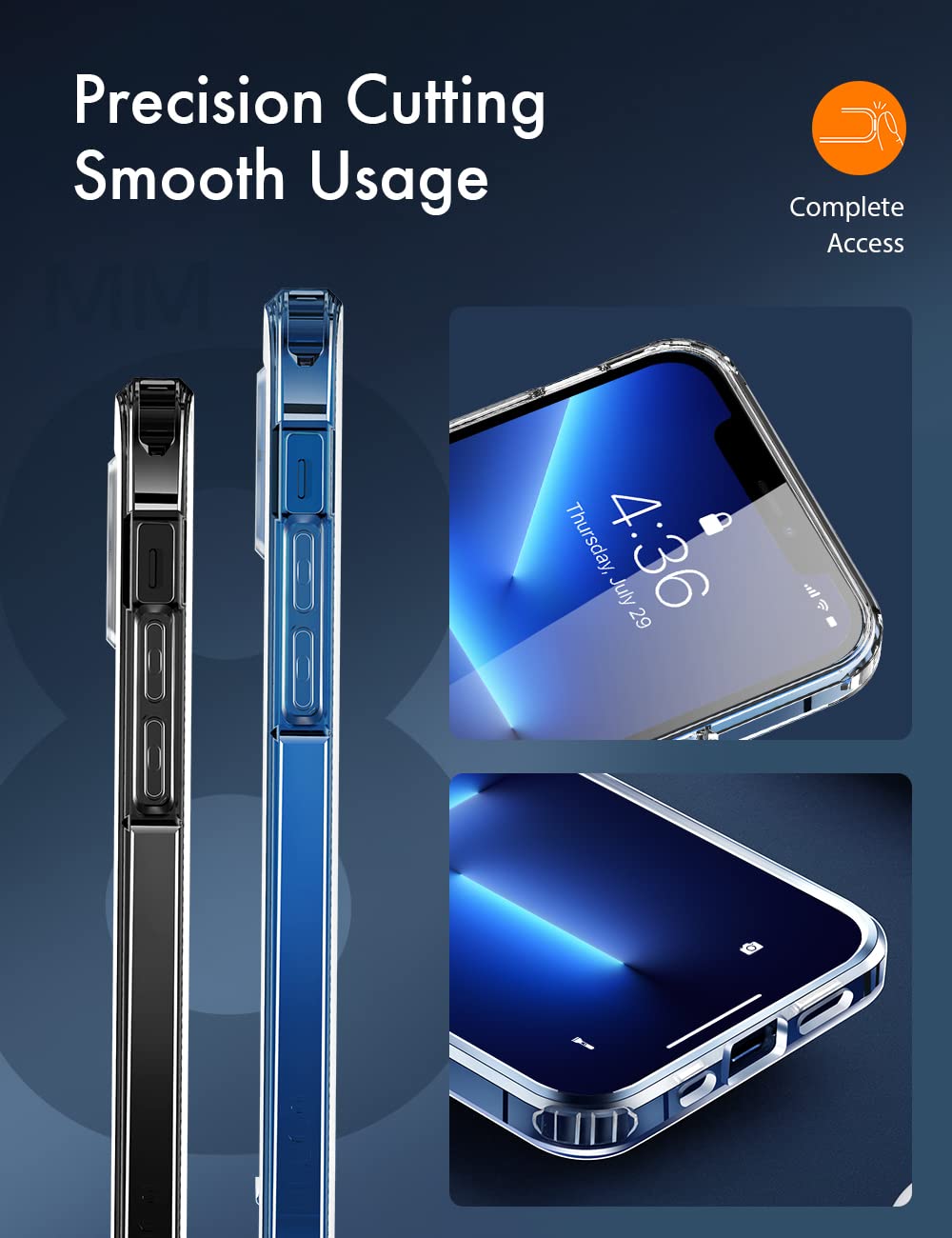 DEEBOX Crystal Clear Designed for iPhone 13 Pro Max Case (2021), [Not Yellowing] Shockproof Protective Phone Case Slim Thin Cover 6.7 inch, Clear