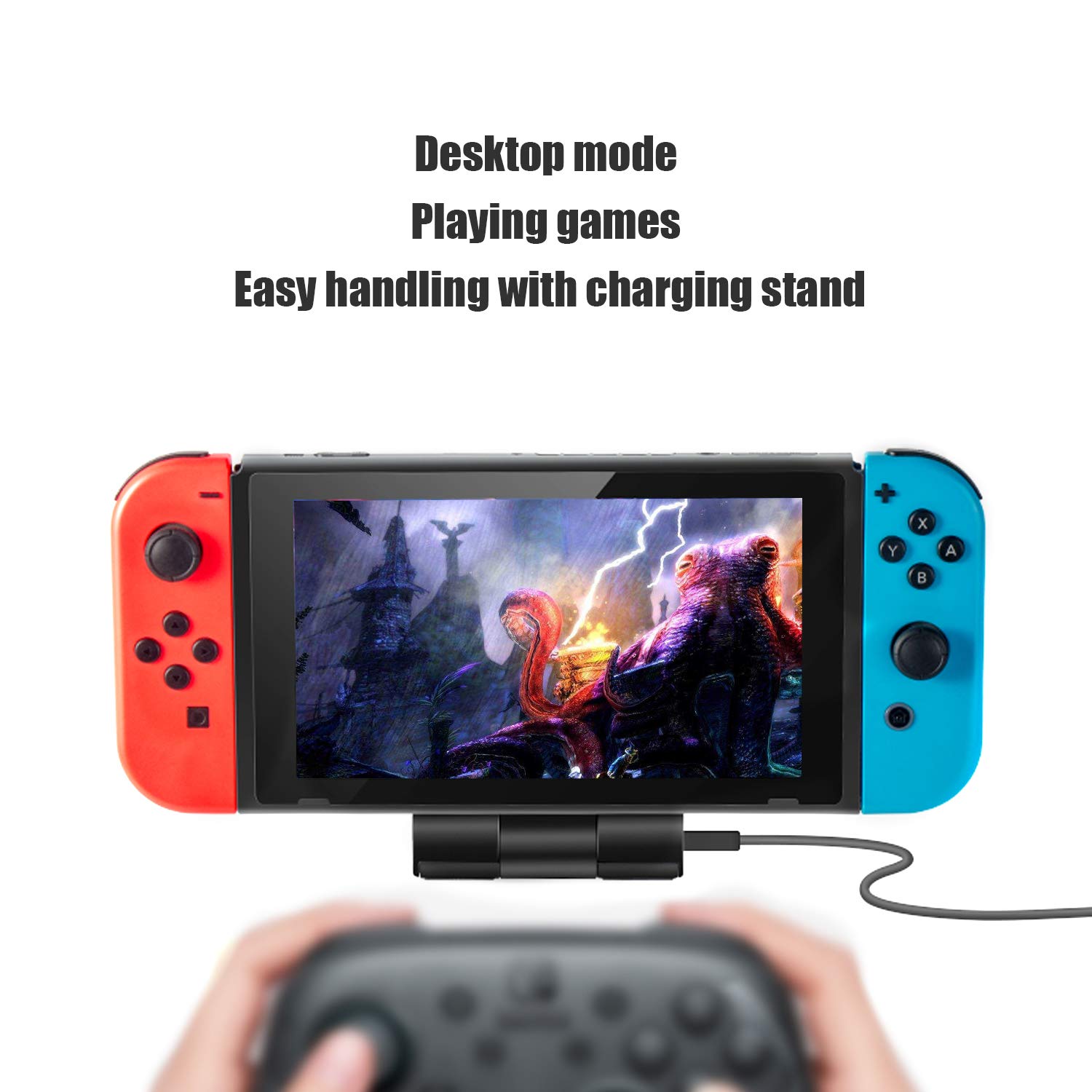 Switch HDMI Dock, Foldable Switch HDMI Docking Station, Portable TV Dock for Switch/Switch OLED with Screen Switch Button, USB C Power Input and USB 3.0 Port