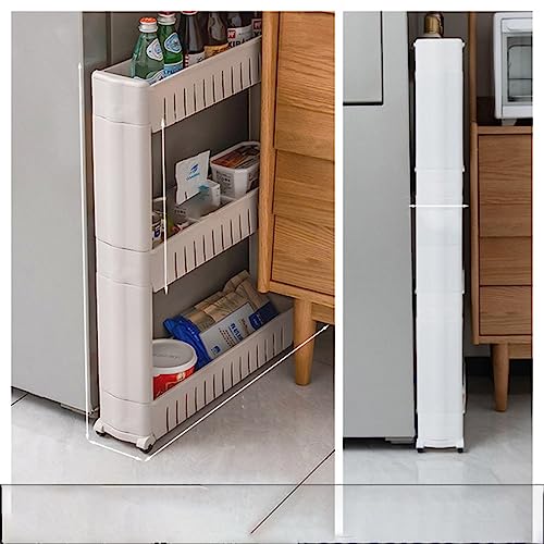 Mobile Storage Shelf Interspace Gap Shelf Kitchen Storage Shelf Bathroom Storage Rack Fridge Side Seam Finishing Rack