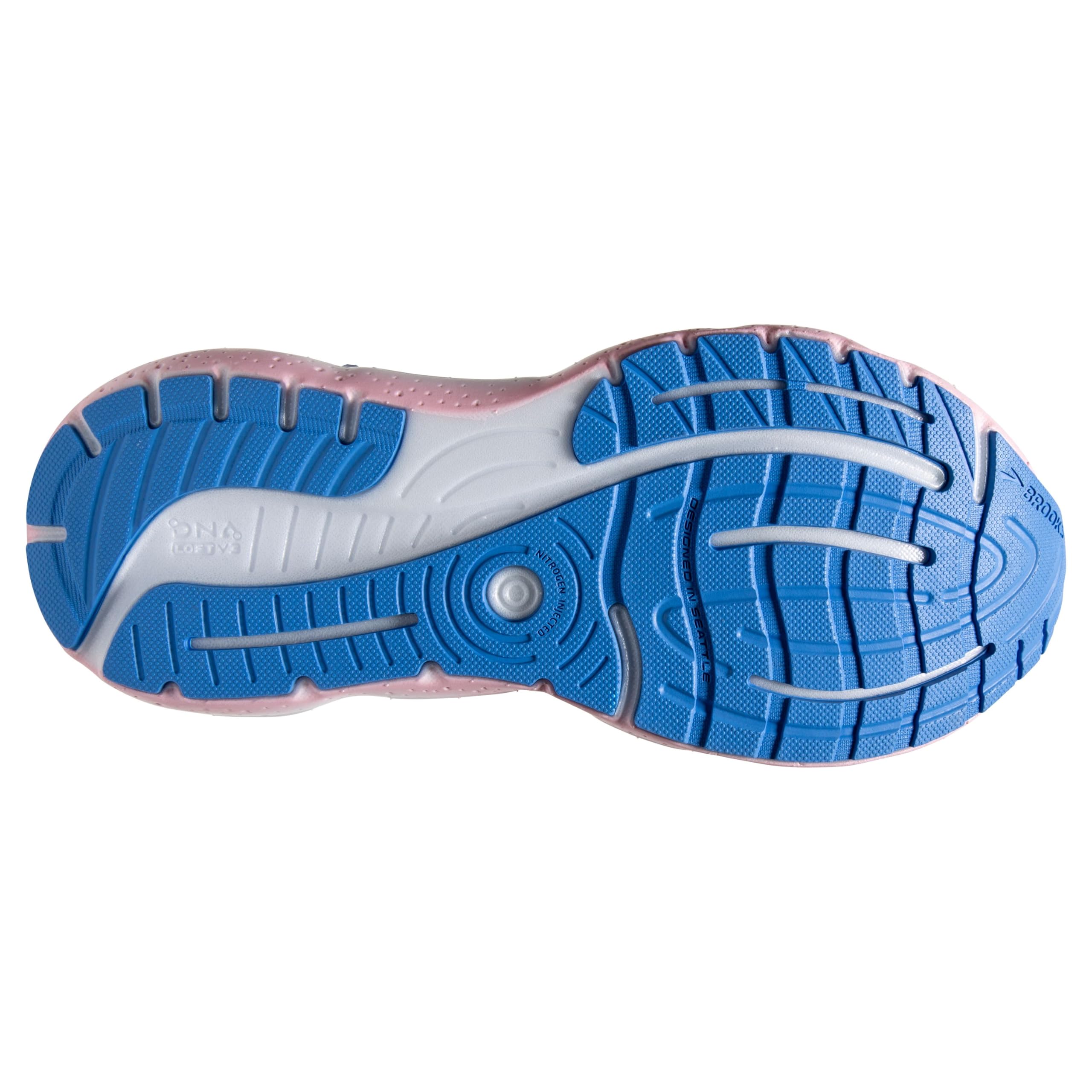 Brooks Women’s Glycerin StealthFit GTS 20 Supportive Running Shoe - Blue Glass/Marina/Open Air - 9.5 Medium