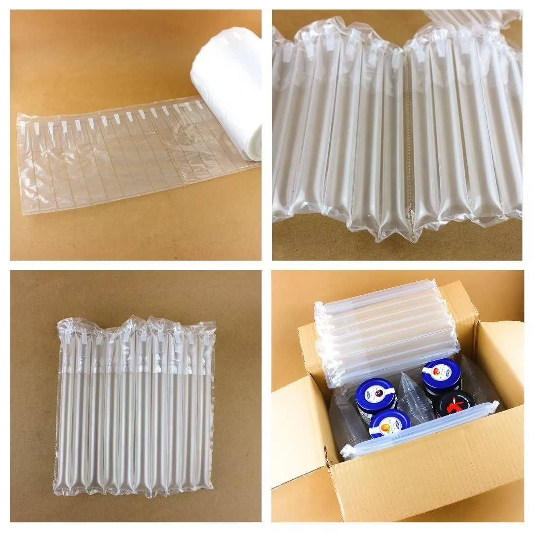 BZQZDAI 7.87" × 33 Feet Tear-able Air Column Rolls Inflatable Air Cushioning Wrap Roll Packaging Air Bubble Cushion Film for Packing,Shipping and Moving with Free Pump