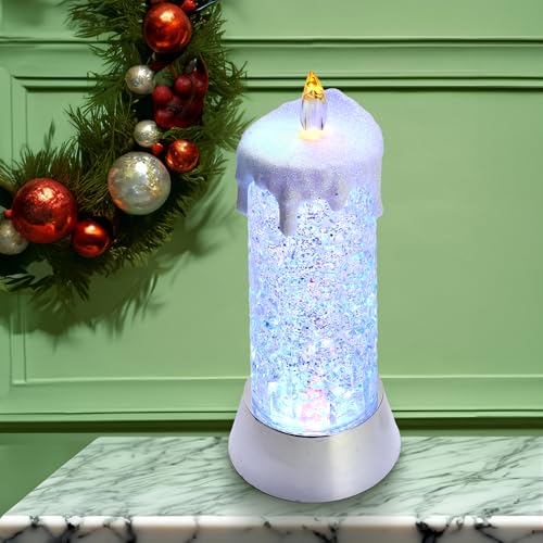Kurt S. Adler Kurt Adler 9.25-Inch Battery-Operated Color Changing Snowing Candles,plastic and iron, Multi
