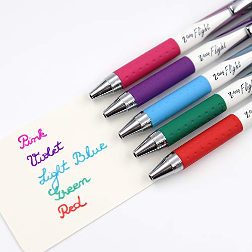 Zebra Pen Z-Grip Flight Retractable Ballpoint Pen, Bold Point, 1.2mm, Assorted Fashion Colors, 4-Count