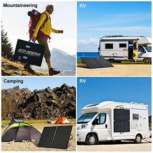 ECO-WORTHY 120W Foldable Solar Panel for Jackery Explorer/Flashfish/BALDR/Goal Zero Portable Generator Power Station, with 20A Charge Controller to Charge 12V Battery