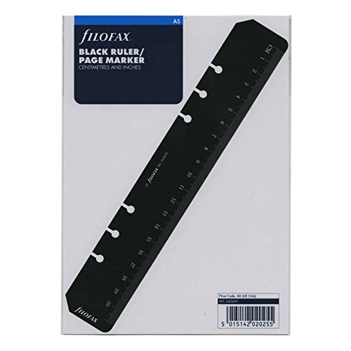 Filofax A5 Ruler Page Marker Black