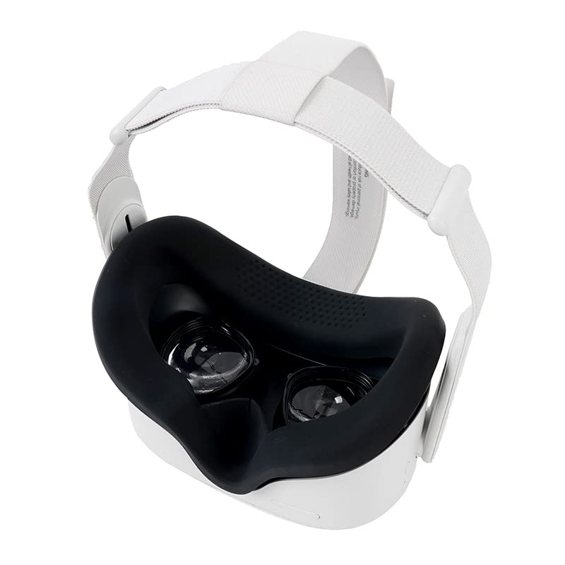 Duckart Eye Cover for Oculus Quest2, Breathable Anti-Sweat Soft Silicone Eye Cushion for Oculus Quest 2 VR Headset Black