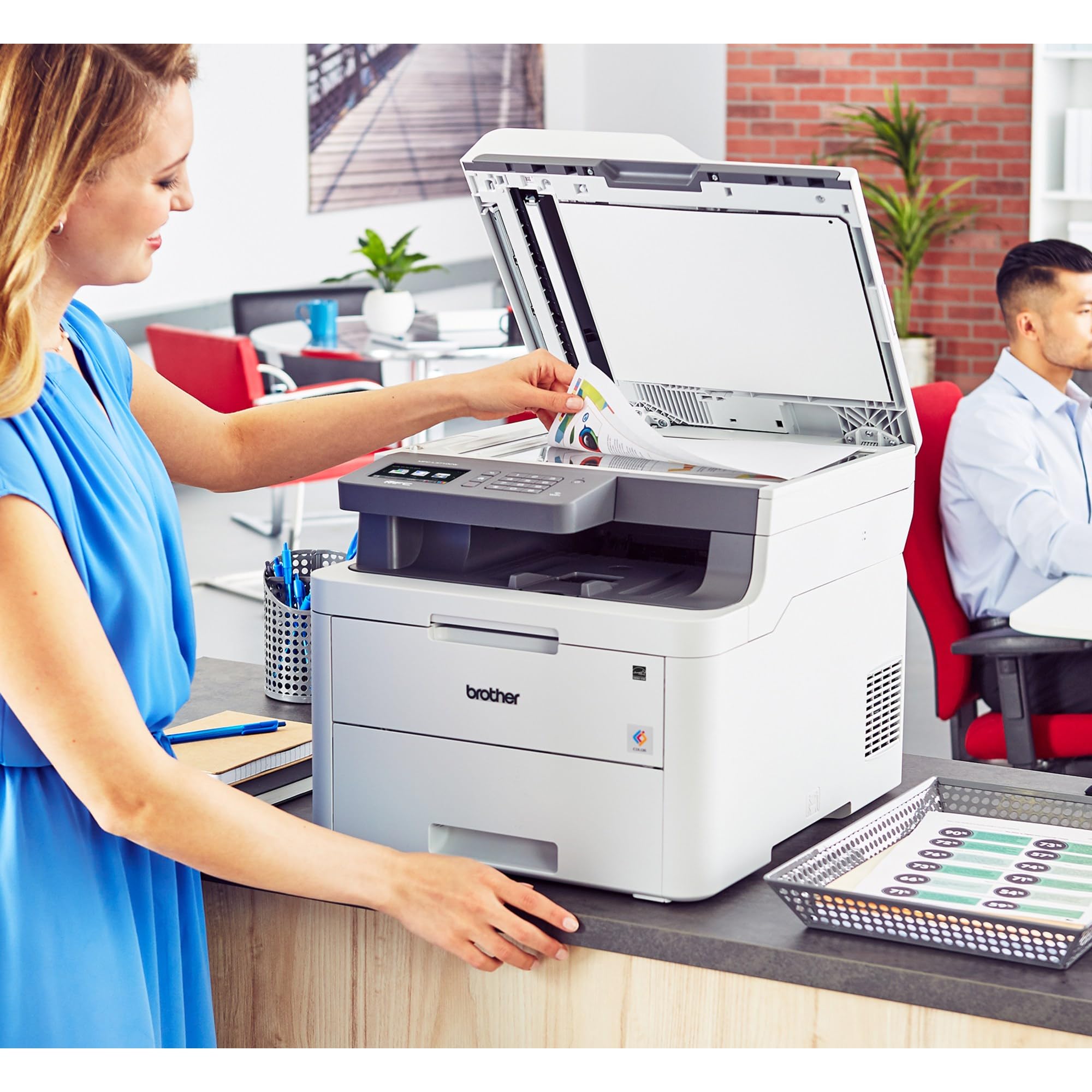 Brother MFC-L3710CW Compact Digital Color All-in-One Printer Providing Laser Printer Quality Results with Wireless (Renewed Premium)