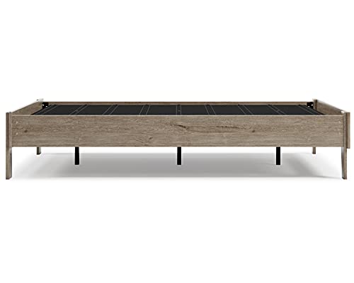 Signature Design by Ashley Oliah Contemporary Full Platform Bed, Natural Wood Grain